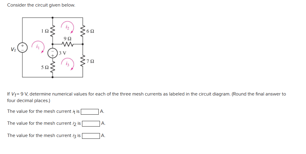 Solved Consider the circuit given below. If V1=9 V, | Chegg.com