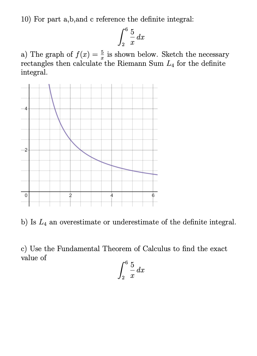 Solved 10) For part a,b,and c reference the definite | Chegg.com