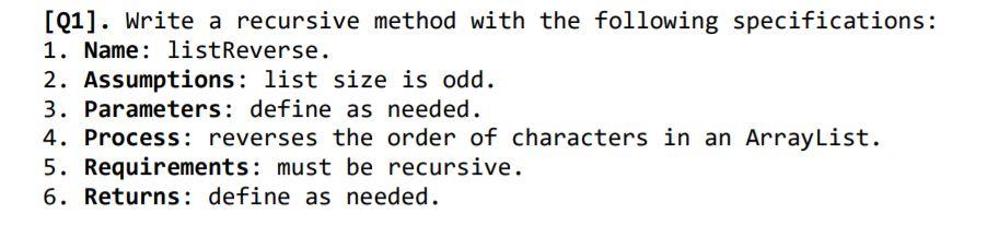 Solved [Q1]. Write a recursive method with the following | Chegg.com