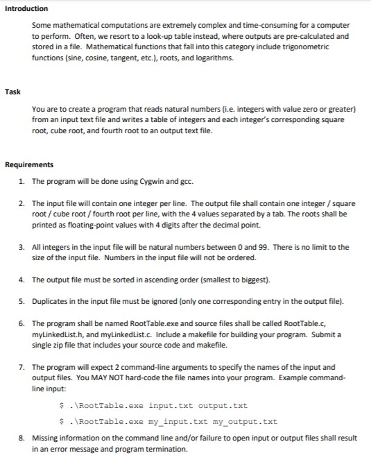 Solved Introduction Some mathematical computations are | Chegg.com