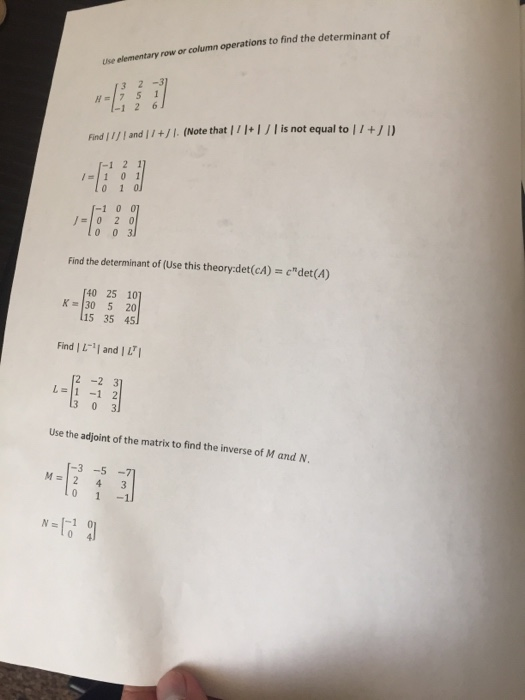 Solved Find the determinants. (use every available method; | Chegg.com
