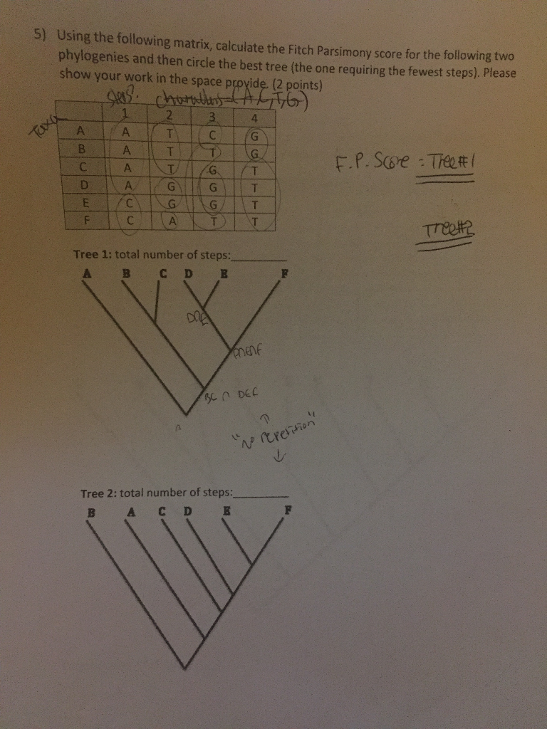 s) Using the following matrix, calculate the Fitch | Chegg.com