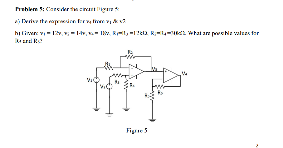Solved Problem 5: Consider the circuit Figure 5: a) Derive | Chegg.com