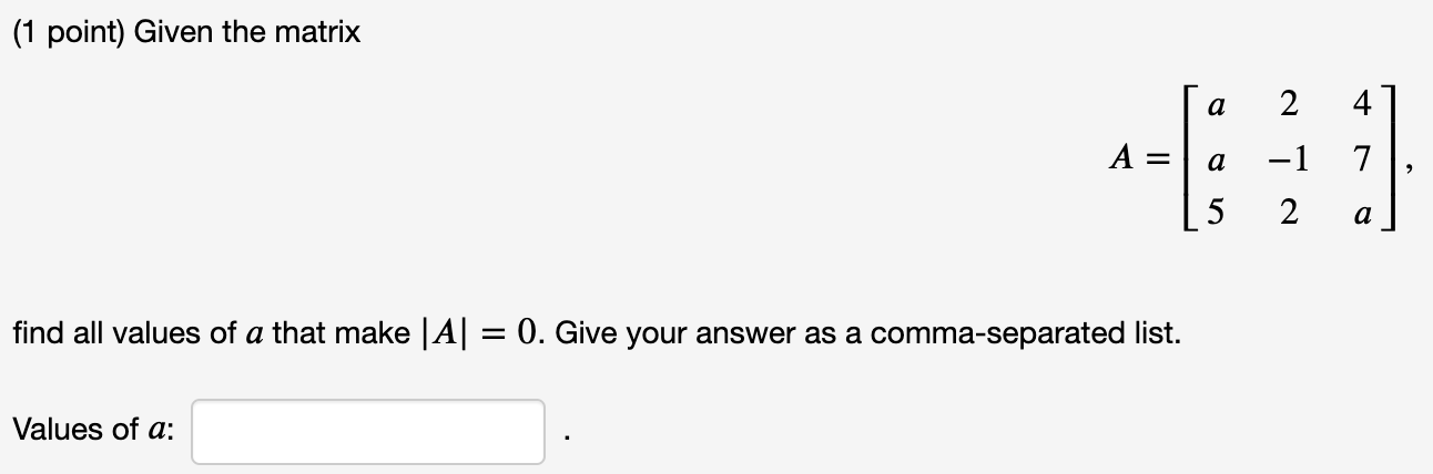 Solved (1 point) A and B are n x n matrices. Check the true | Chegg.com