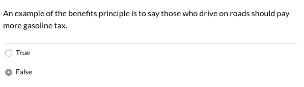 Solved An example of the benefits principle is to say those | Chegg.com