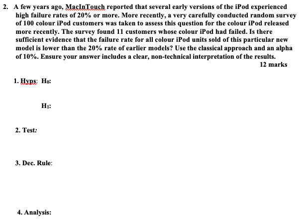 Solved 2. A few years ago, MacInTouch reported that several | Chegg.com