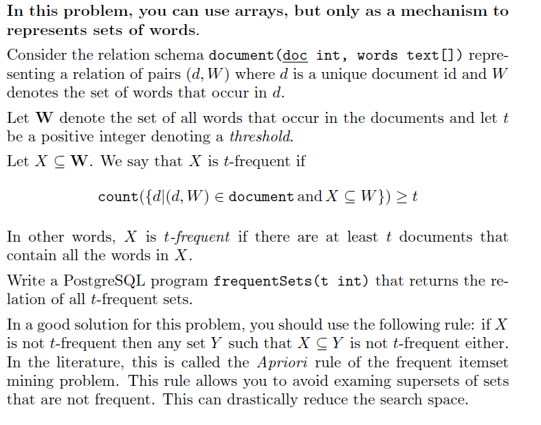 In this problem, you can use arrays, but only as a | Chegg.com