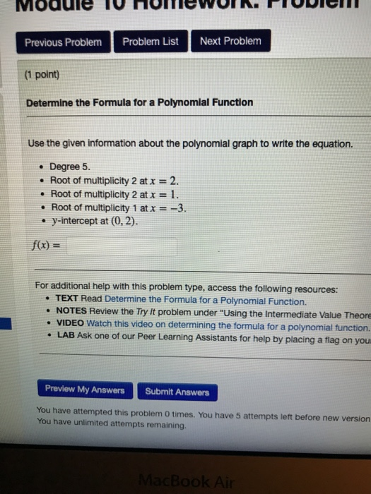 Solved Use the given information about the polynomial graph | Chegg.com