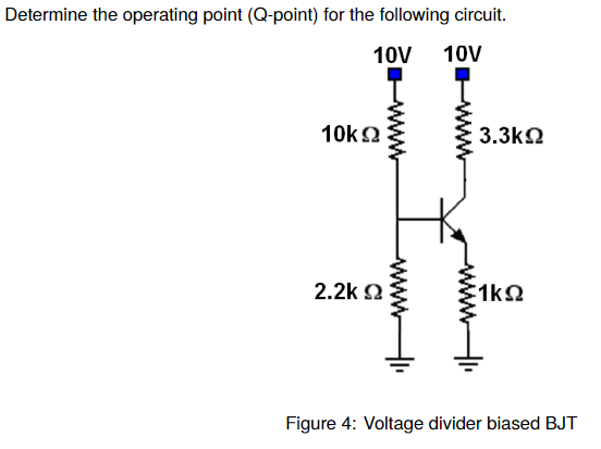 Solved Determine the operating point (Q-point) for the | Chegg.com