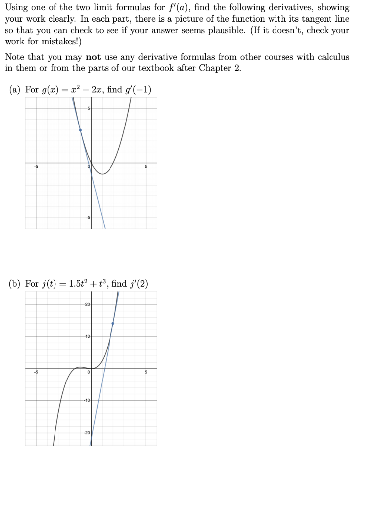 Solved Using one of the two limit formulas for f'(a), find | Chegg.com