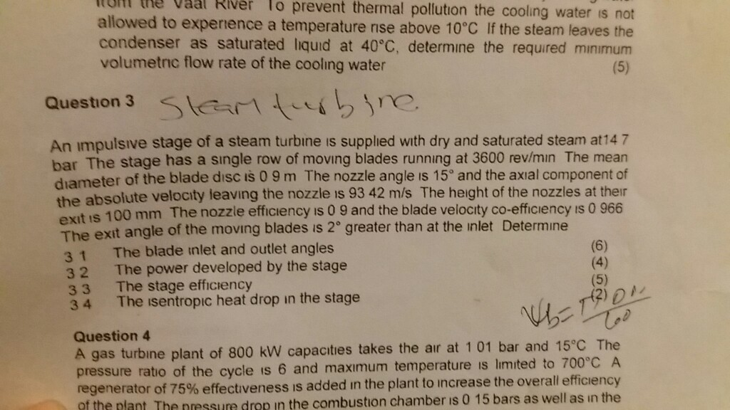 Solved Ullt le vaal River to prevent thermal pollution the | Chegg.com