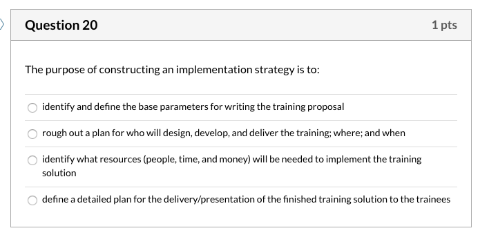 Solved Question 20 1 pts The purpose of constructing an | Chegg.com