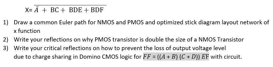 Solved X= A + BC + BDE + BDF 1) Draw a common Euler path for | Chegg.com