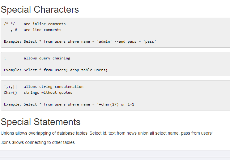 SQL WebGoat - Advanced SQL Injection Please help me | Chegg.com