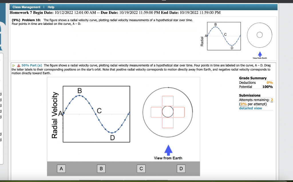 Solved 50% Part (b) The fiourro chowc a radial velocity | Chegg.com