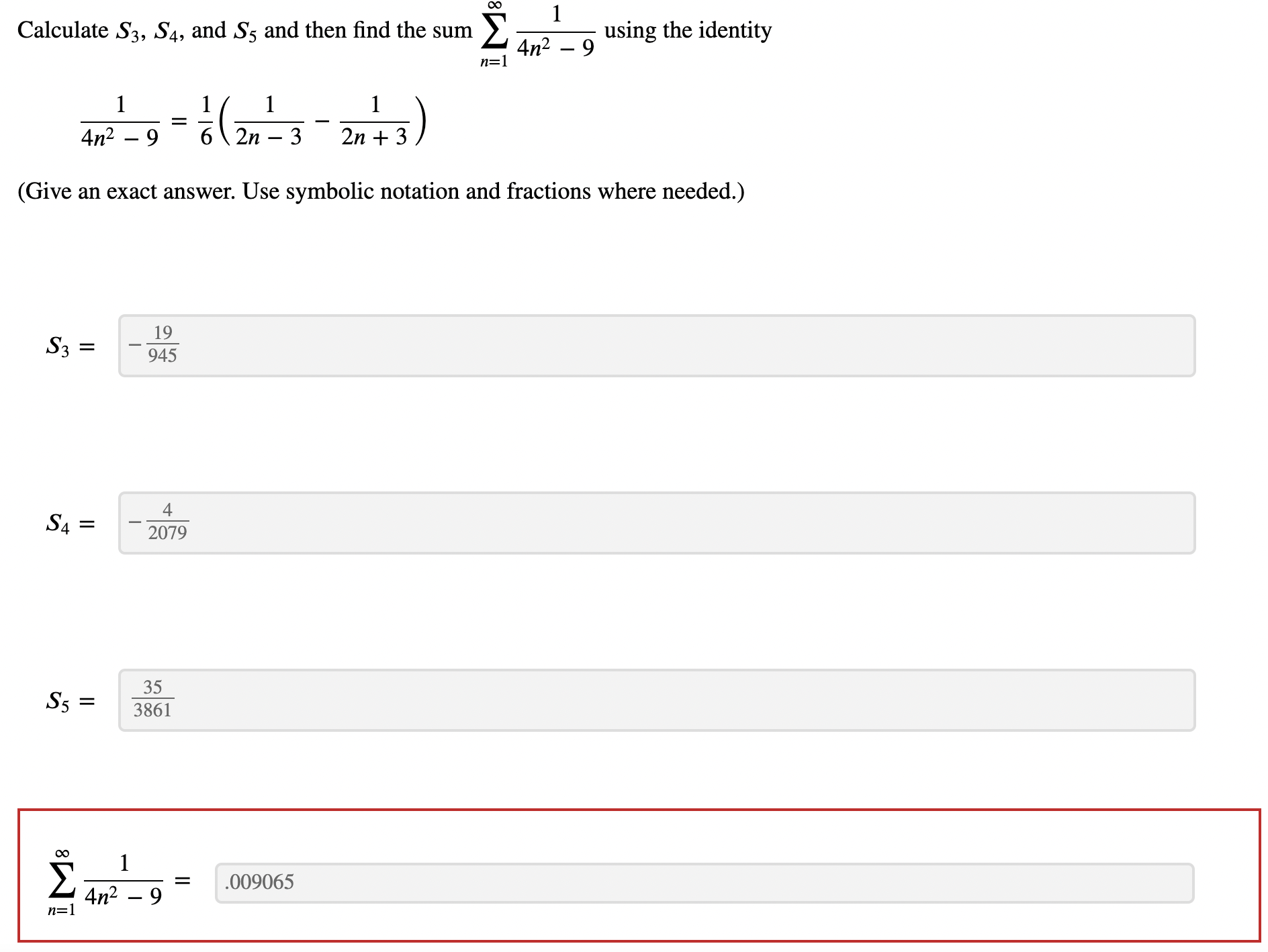 Solved Calculate S3,S4, and S5 and then find the sum | Chegg.com