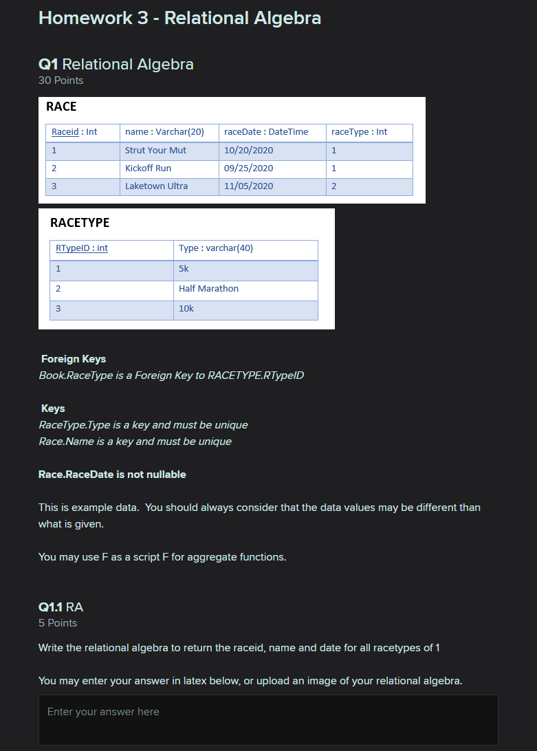 Solved Homework 3 - Relational Algebra Q1 Relational Algebra | Chegg.com