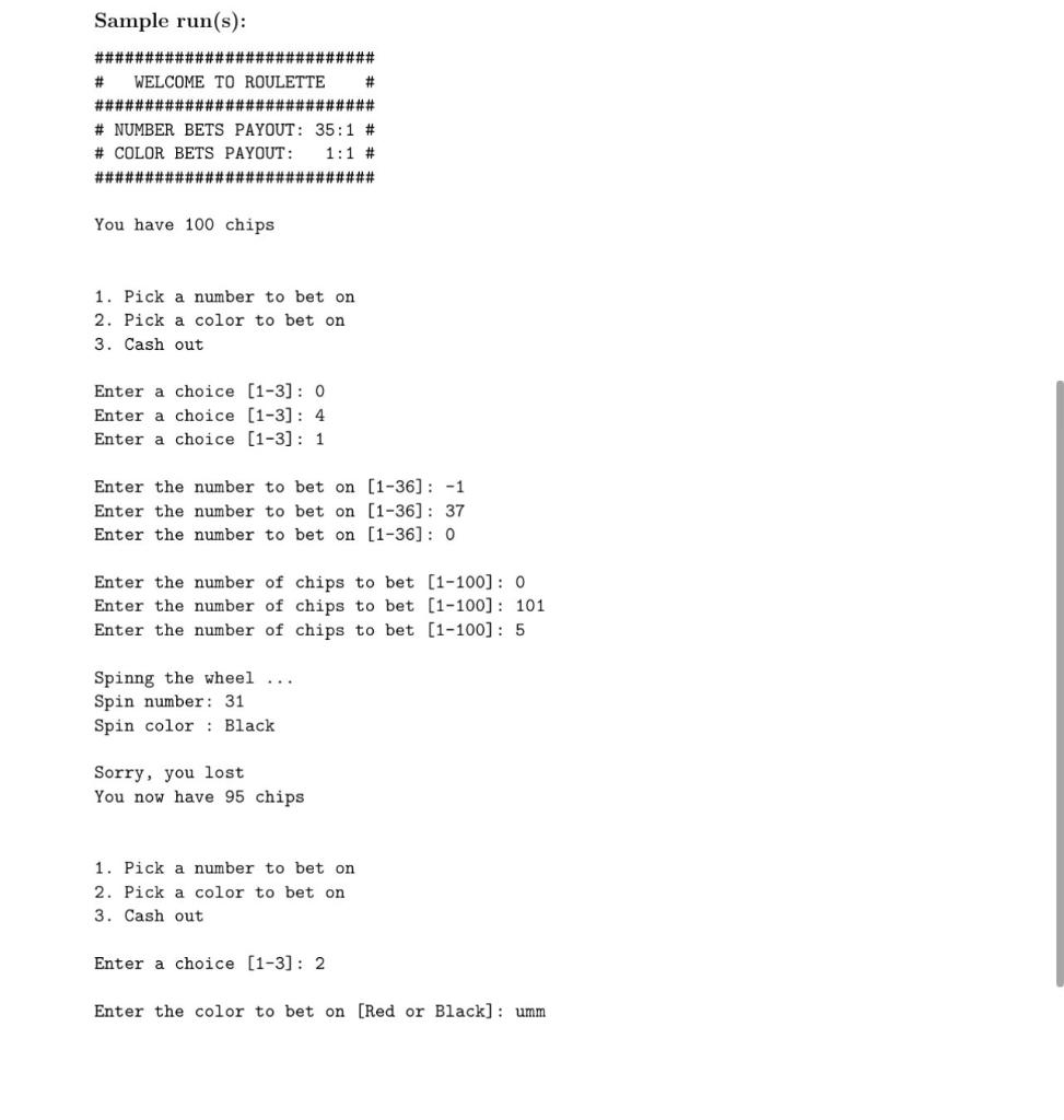 Solved Main topics: Loop Statements Library Methods User | Chegg.com
