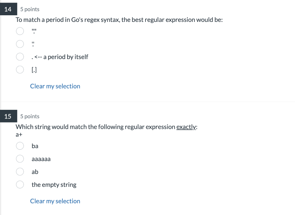 Solved 5 Points To Match A Period In Gos Regex Syntax The 