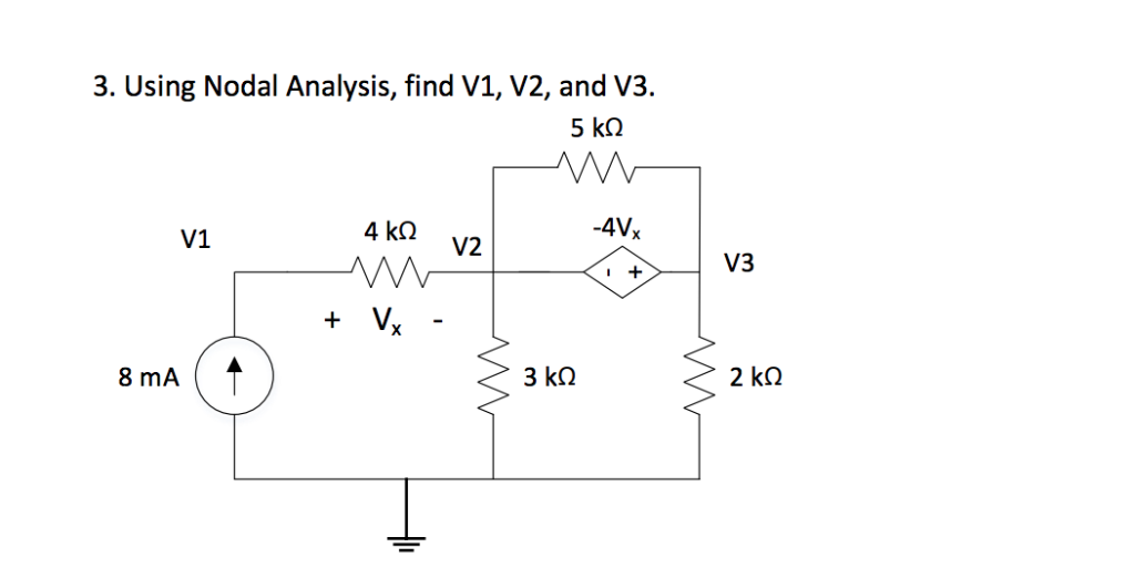 Solved 3. Using Nodal Analysis, find V1, V2, and V3. V1 V2 | Chegg.com