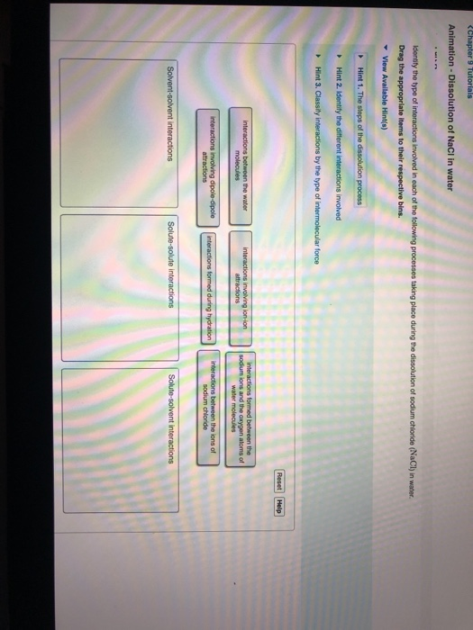 Solved Animation-Dissolution of NaCI in water Hint 1. The | Chegg.com