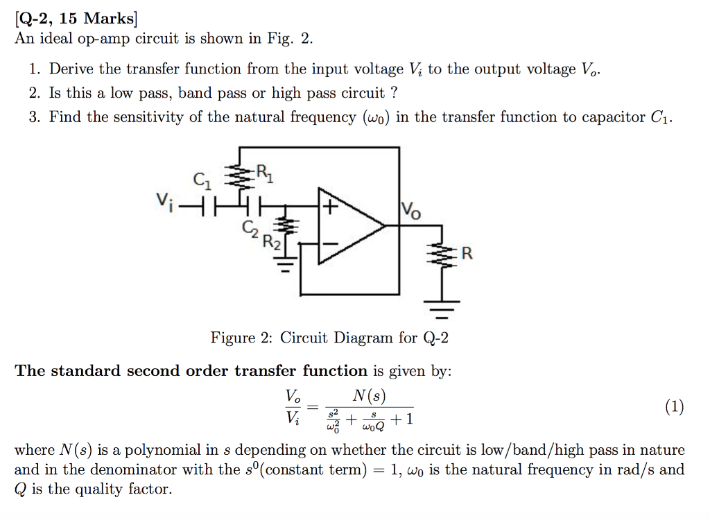 Solved [Q-2, 15 Marks) An ideal op-amp circuit is shown in | Chegg.com
