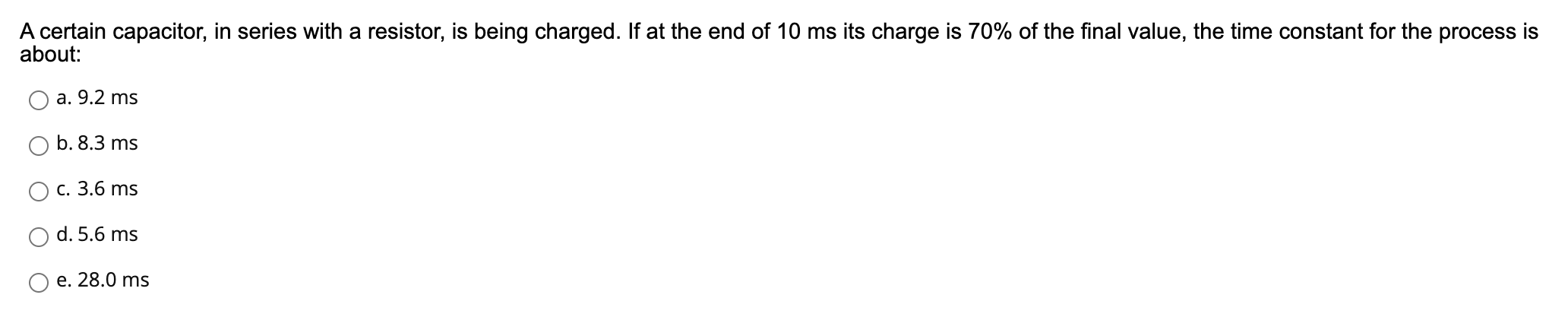 Solved A certain capacitor, in series with a resistor, is | Chegg.com