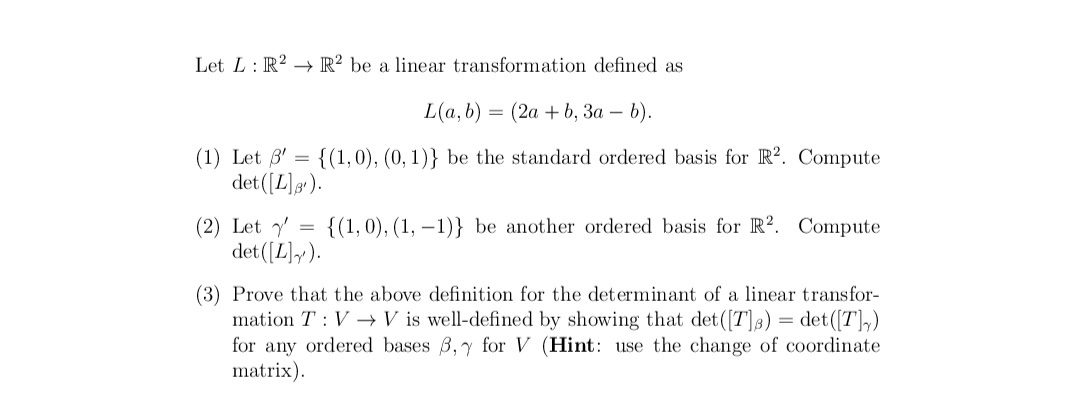 Solved Let T:V→V be a linear transformation on a finite | Chegg.com