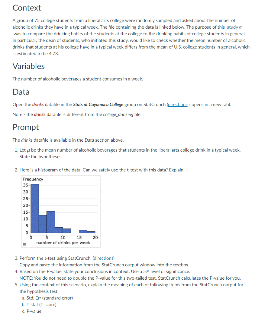 Solved One sample T hypothesis test: μ : Mean of | Chegg.com