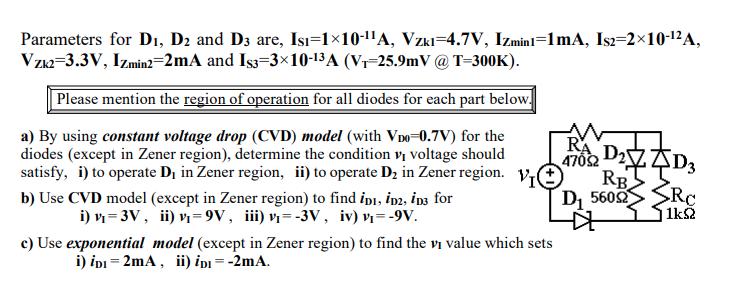 Solved Parameters for D1,D2 and D3 are, | Chegg.com
