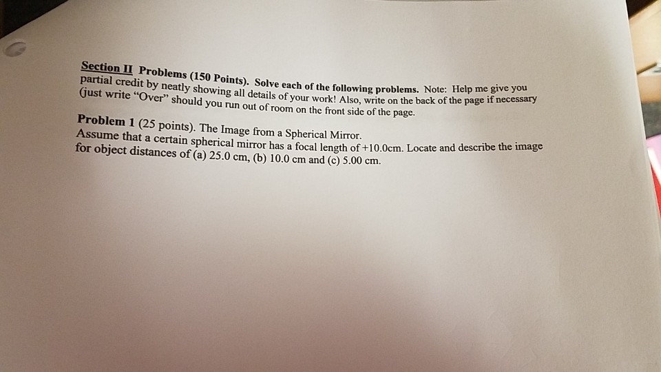 Solved Section II Problems (150 Points). Solve each of the | Chegg.com