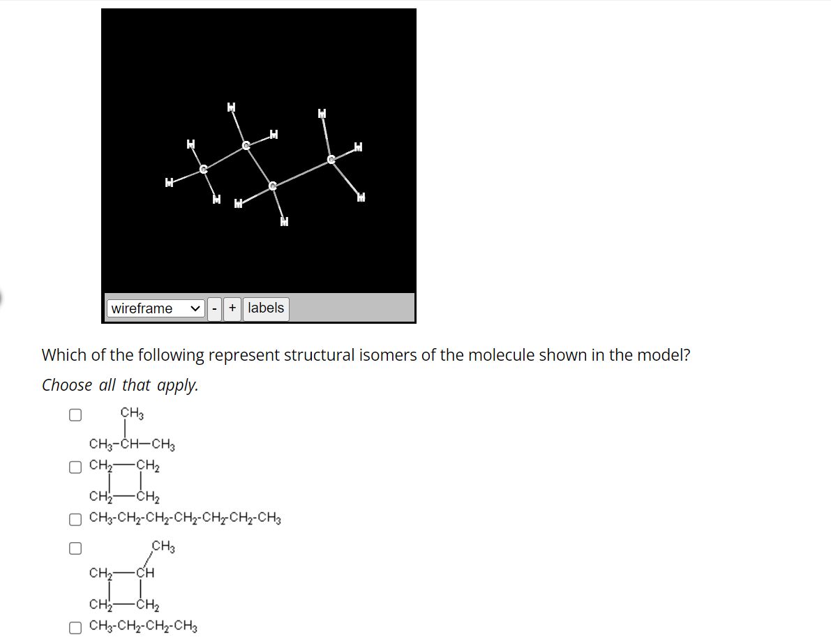 Solved A model of an alkane appears in the window below. | Chegg.com
