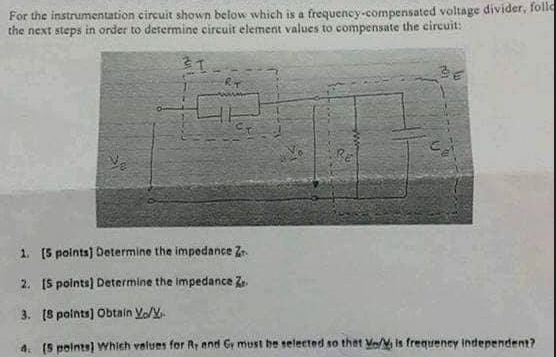 Solved For the instrumentation circuit shown below which is | Chegg.com
