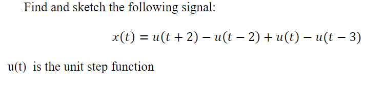 Solved Find and sketch the following signal: | Chegg.com