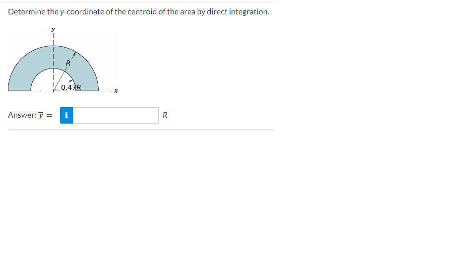 Solved Determine the y-coordinate of the centroid of the | Chegg.com
