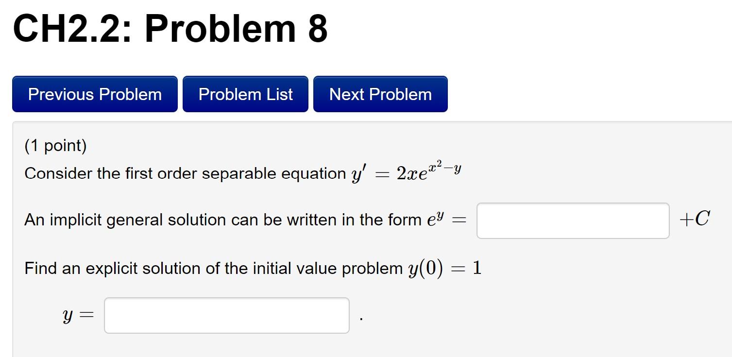 Solved CH2.2: Problem 8 Previous Problem Problem List Next | Chegg.com