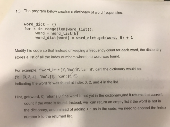 Solved modify his code so that instead of keeping a | Chegg.com