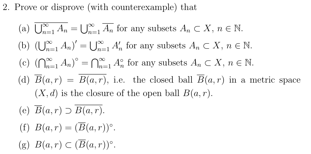 Solved Prove or disprove (with counterexample) | Chegg.com