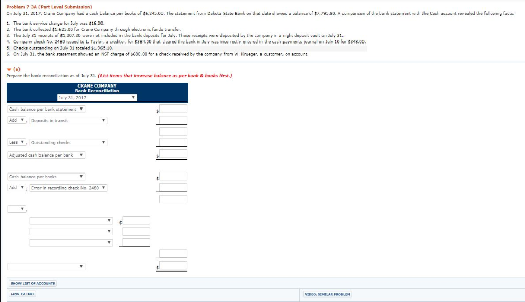 Solved Problem 7-3A (Part Level Submission) On July 31, | Chegg.com