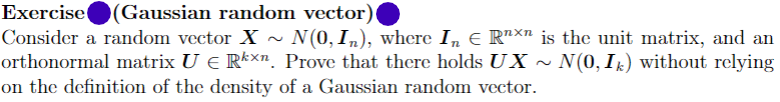 Solved Exercise (Gaussian random vector) Consider a random | Chegg.com