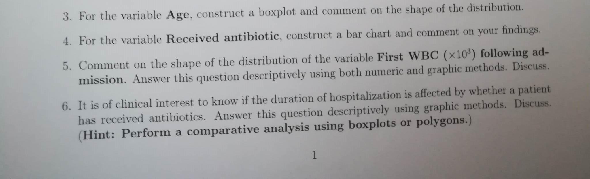 3. For the variable Age, construct a boxplot and | Chegg.com