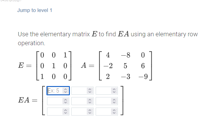 Solved Jump to level 1Use the elementary matrix E ﻿to find | Chegg.com