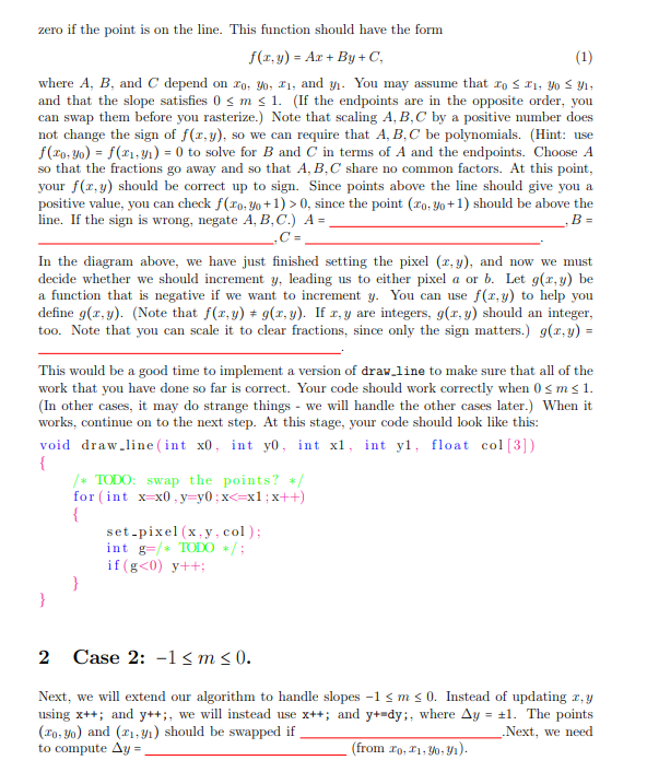 Solved 1 Midpoint algorithm - case 1: 0≤m≤1 This Lab | Chegg.com