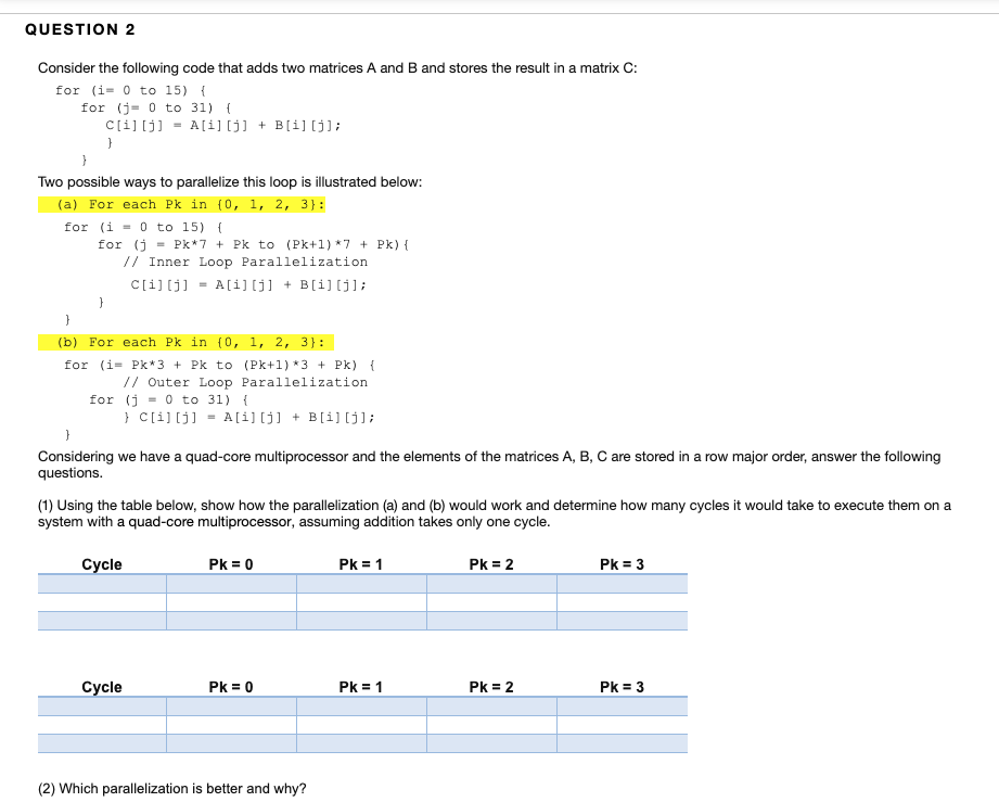 Solved Considering we have a quad-core multiprocessor and | Chegg.com