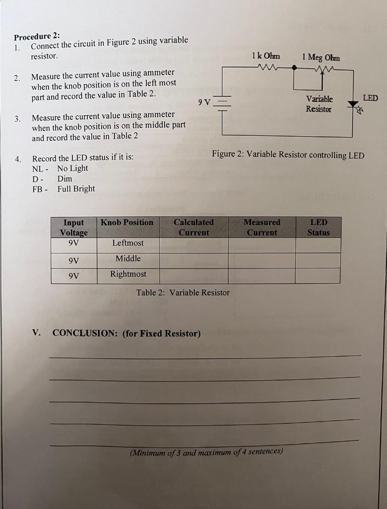 Solved Procedure 2: 1. Connect the circuit in Figure 2 using | Chegg.com
