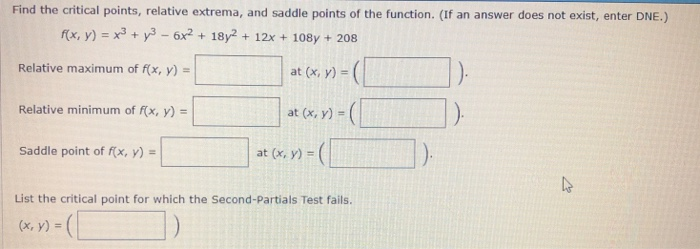 Solved Find the critical points, relative extrema, and | Chegg.com