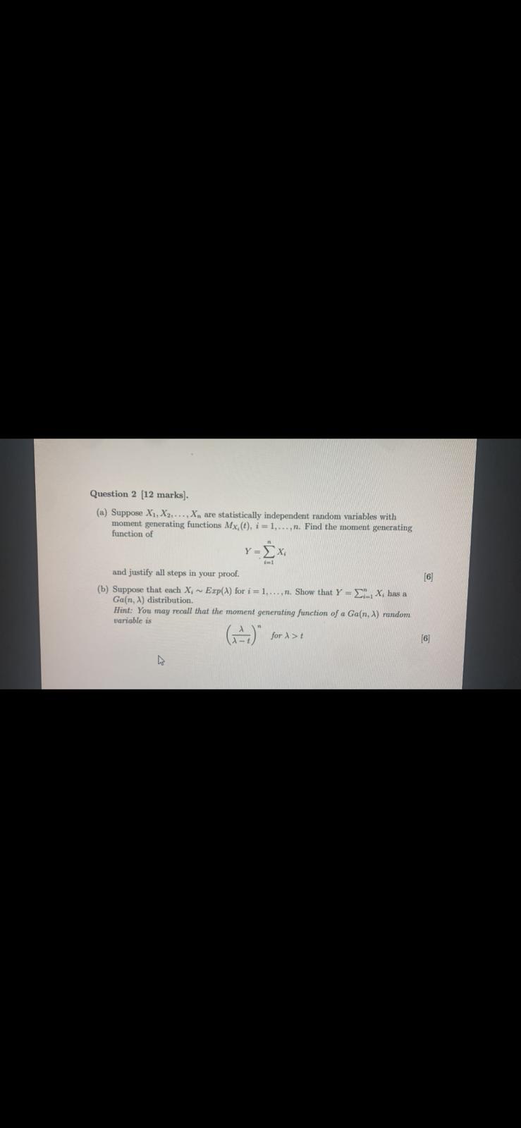 Solved (a) Suppose \\( X_{1}, X_{2}, \\ldots, X_{n} \\) are | Chegg.com