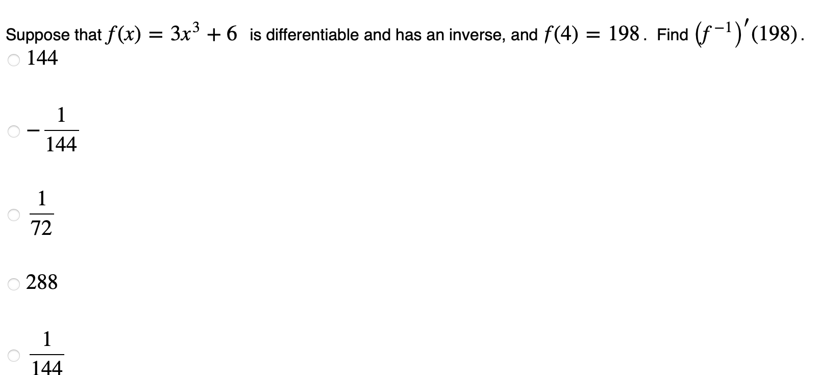 Solved Suppose that f(x)=3x3+6 ﻿is differentiable and has an | Chegg.com