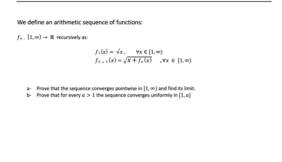 Solved We define an arithmetic sequence of functions: fn: | Chegg.com