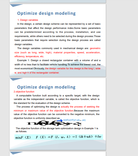 Optimize design modeling 1. Design variables In the | Chegg.com